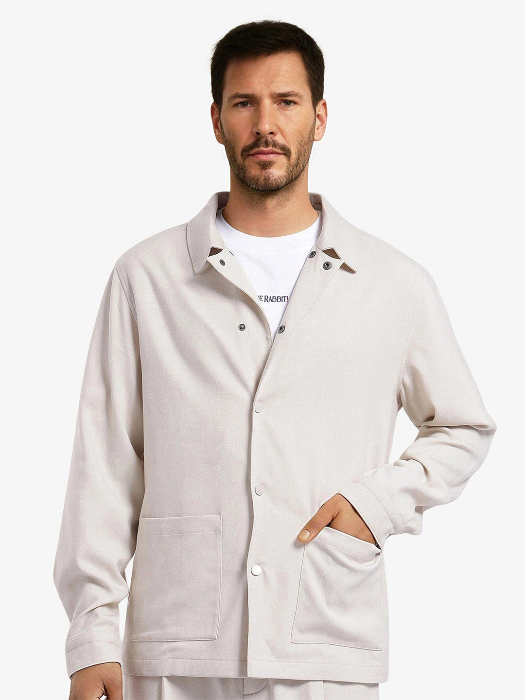 Buy RARE RABBIT Men Spread Collar Solid Casual Tailored Jacket ...