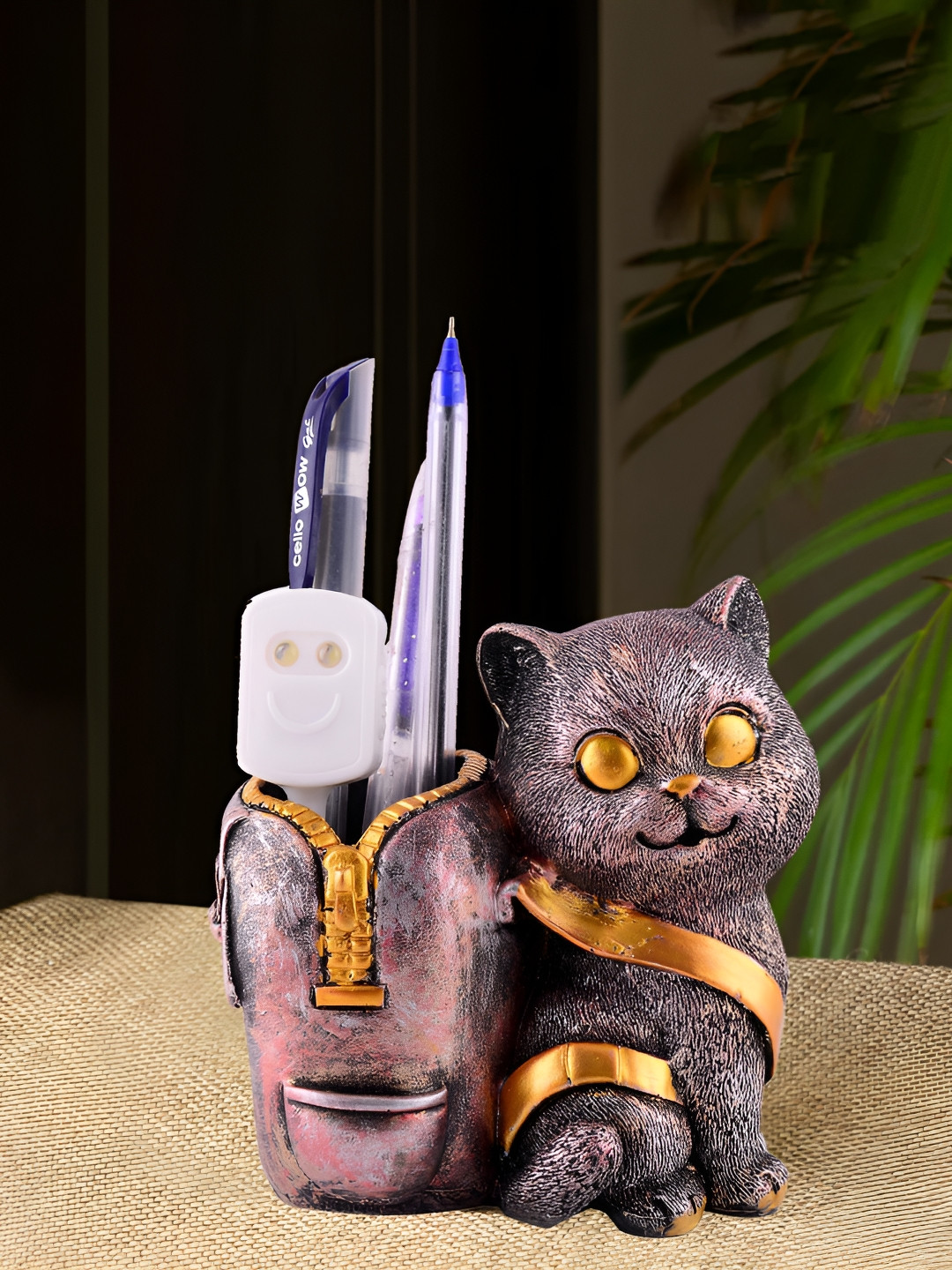 Buy Zart Brown & Gold Toned Cat Figurine Showpiece - Showpieces for ...