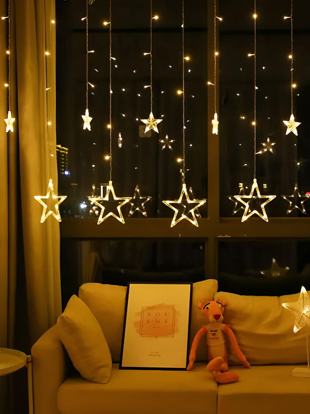 Buy Adbeni Gold Toned Star LED Christmas & Diwali String Lights ...