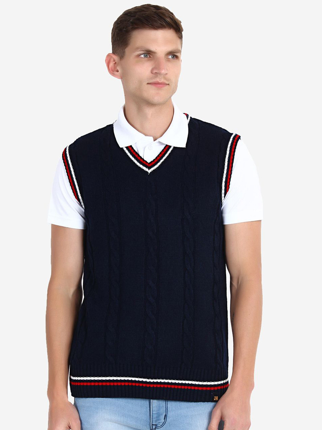Buy JoE Hazel Men V Neck Cable Knit Sweater Vest - Sweaters for Men ...