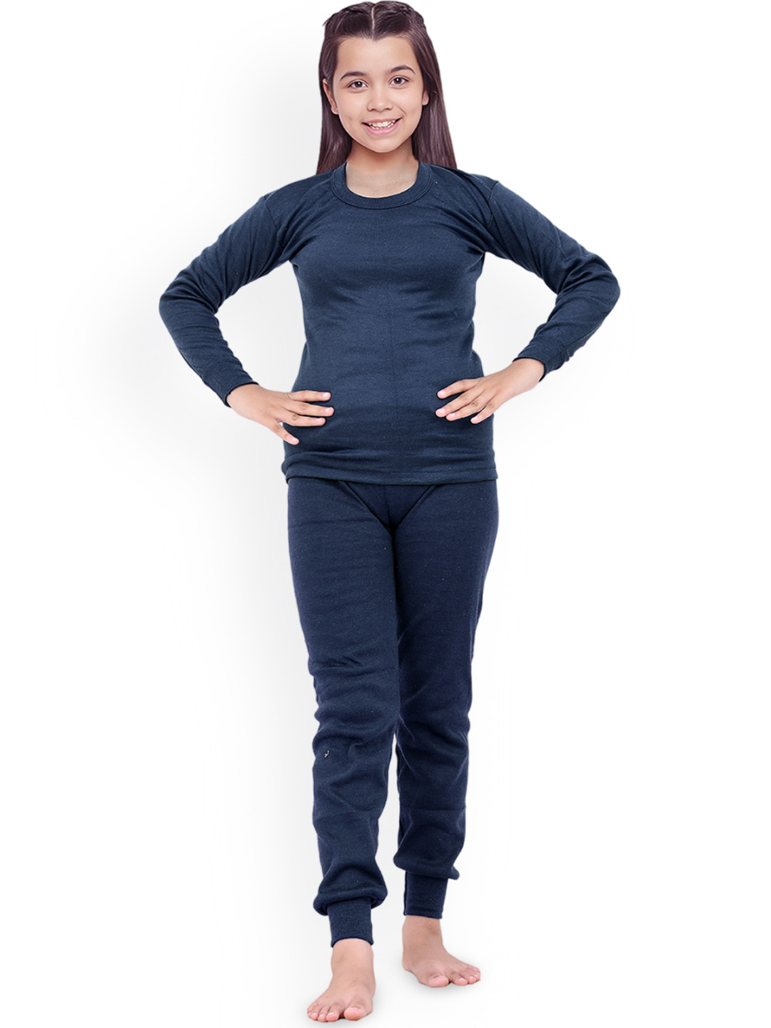 Buy BAESD Kids Woolen Long Sleeves Top With Bottom Thermal Set ...