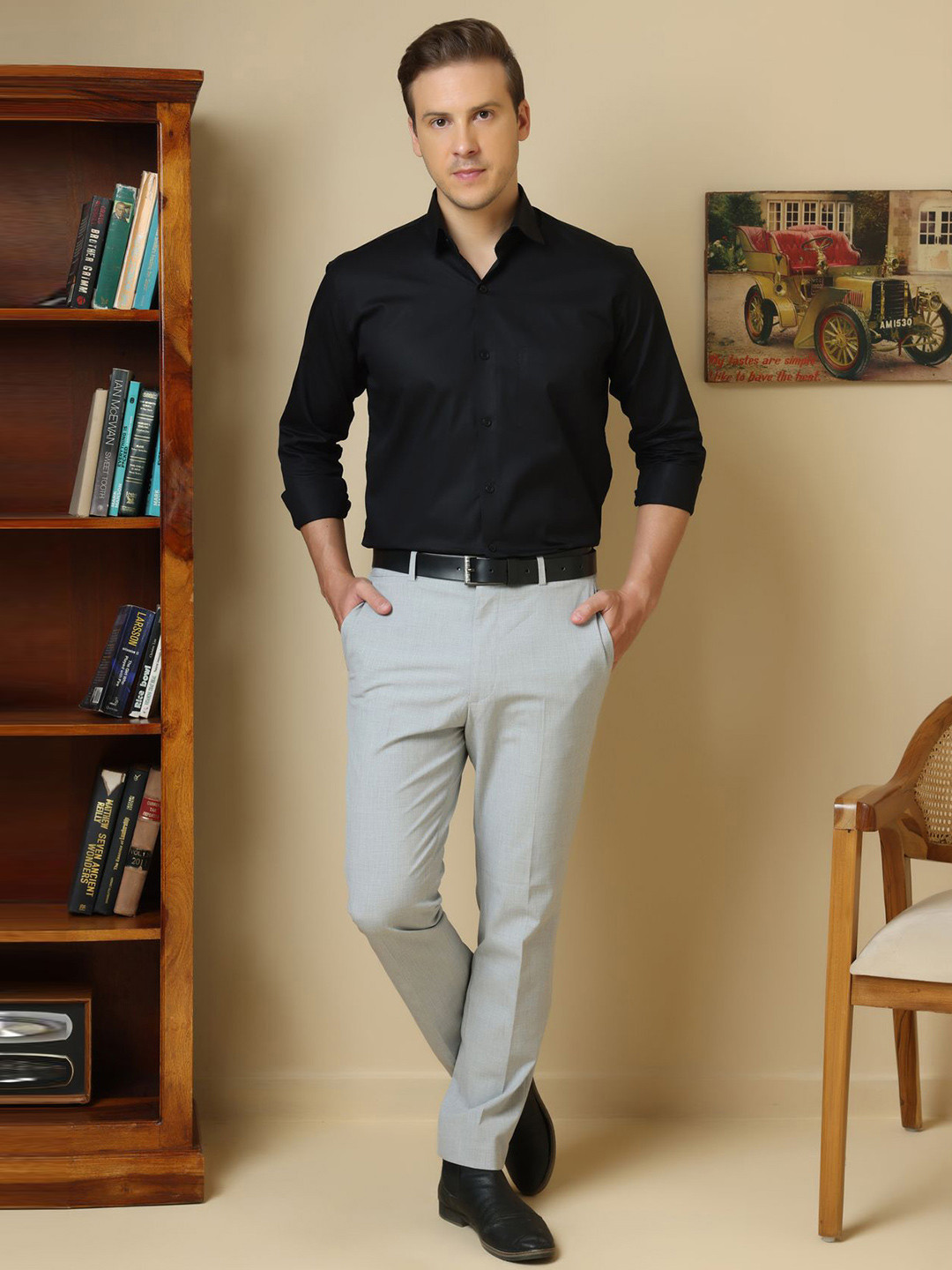 Buy DIOGO LOUIS Formal Black Solid Shirt For Men - Shirts for Men ...