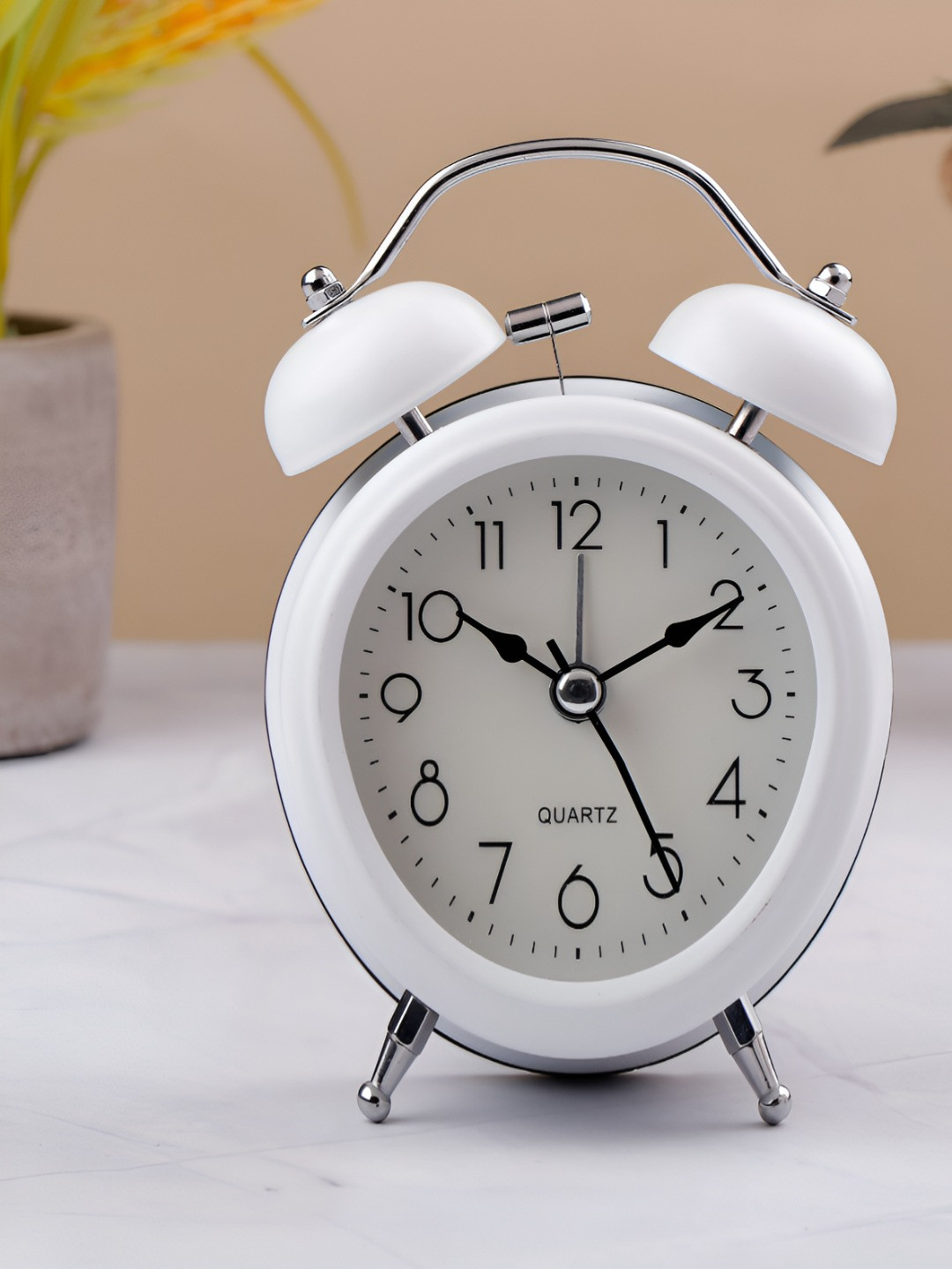 Buy Archies White & Black Twin Bell Contemporary Analogue Alarm Clock ...