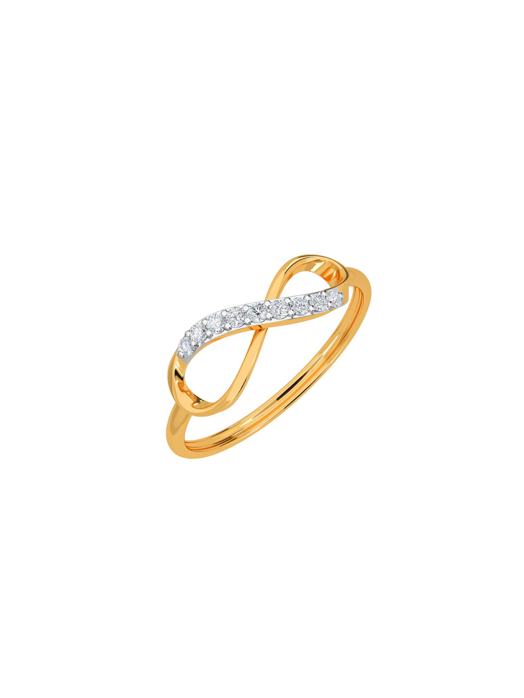Buy KISNA DIAMOND AND GOLD JEWELLERY 14KT Finger Ring Diamond 0.73g - Ring Diamond for Women ...