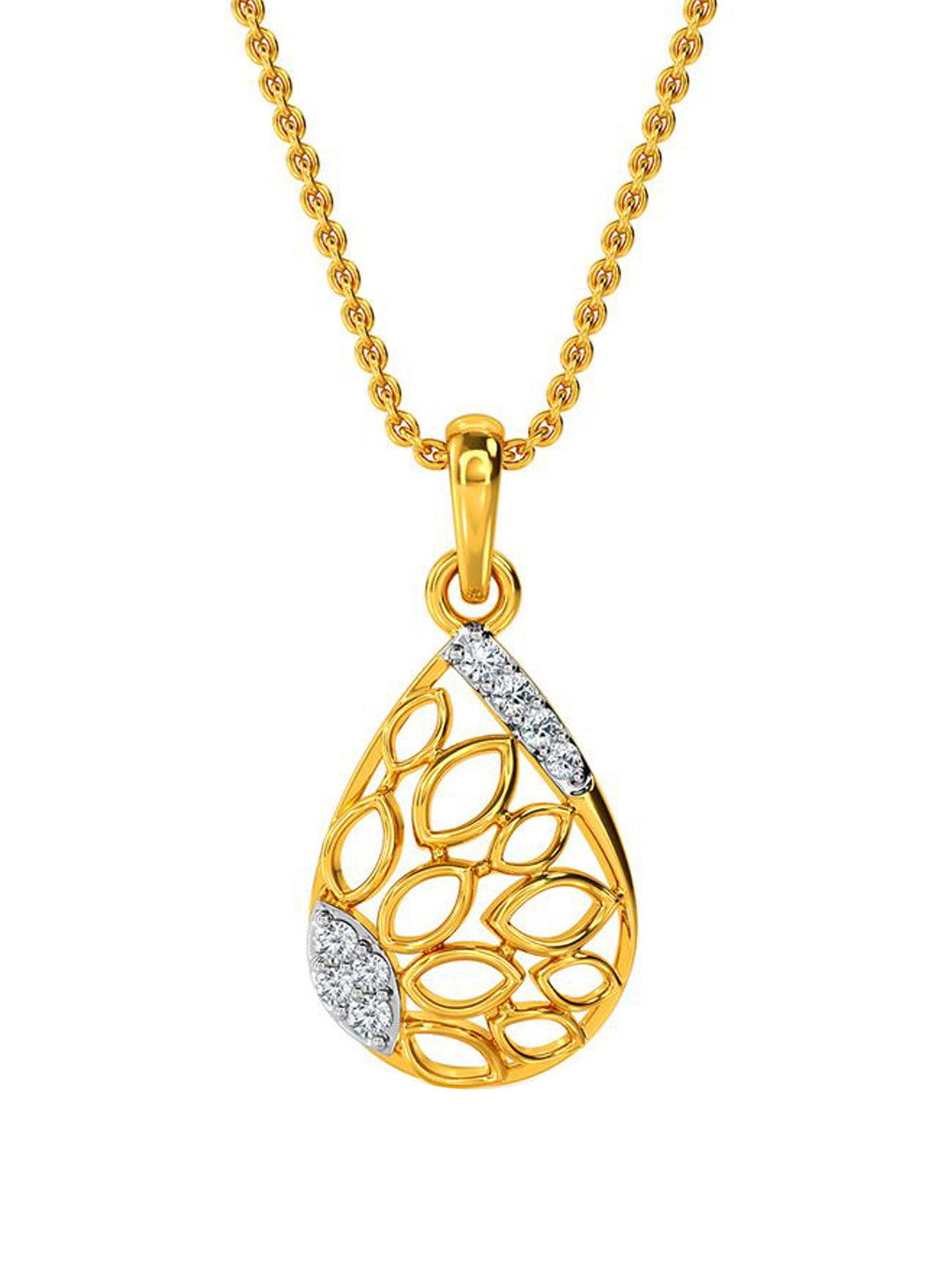 Buy KISNA DIAMOND AND GOLD JEWELLERY Women 18KT Gold & Diamond Pendant ...