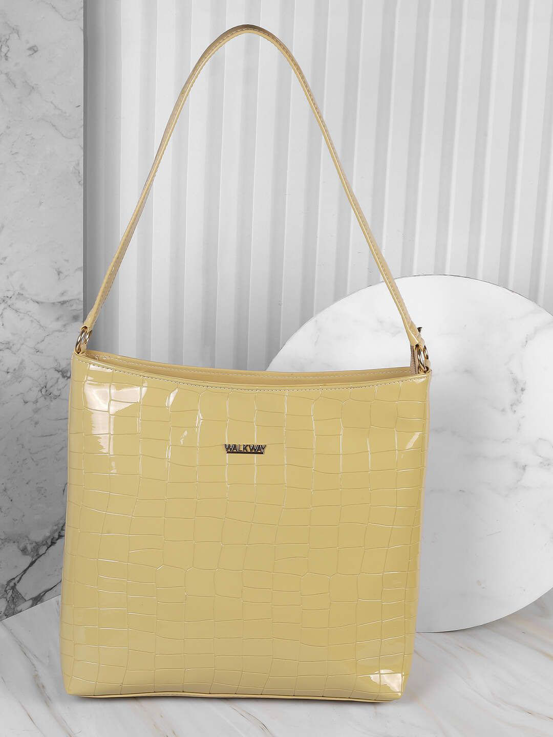 Buy WALKWAY By Metro Women Textured Structured Shoulder Bag - Handbags ...