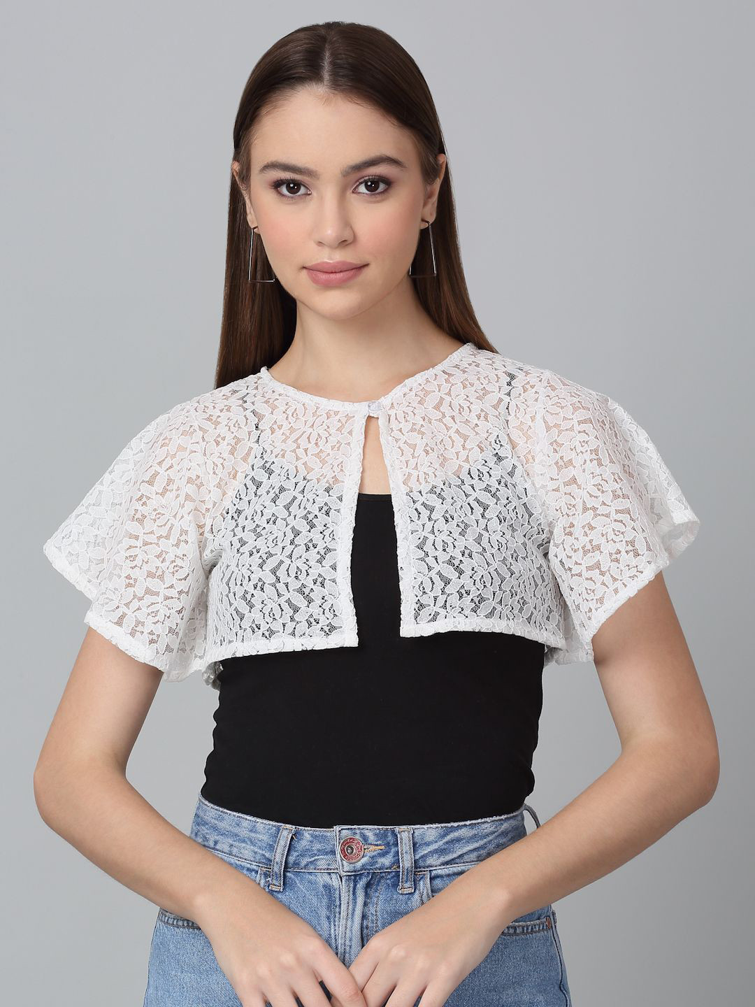 Buy Dressitude Self Design Crop Button Shrug - Shrug for Women 31442852 ...