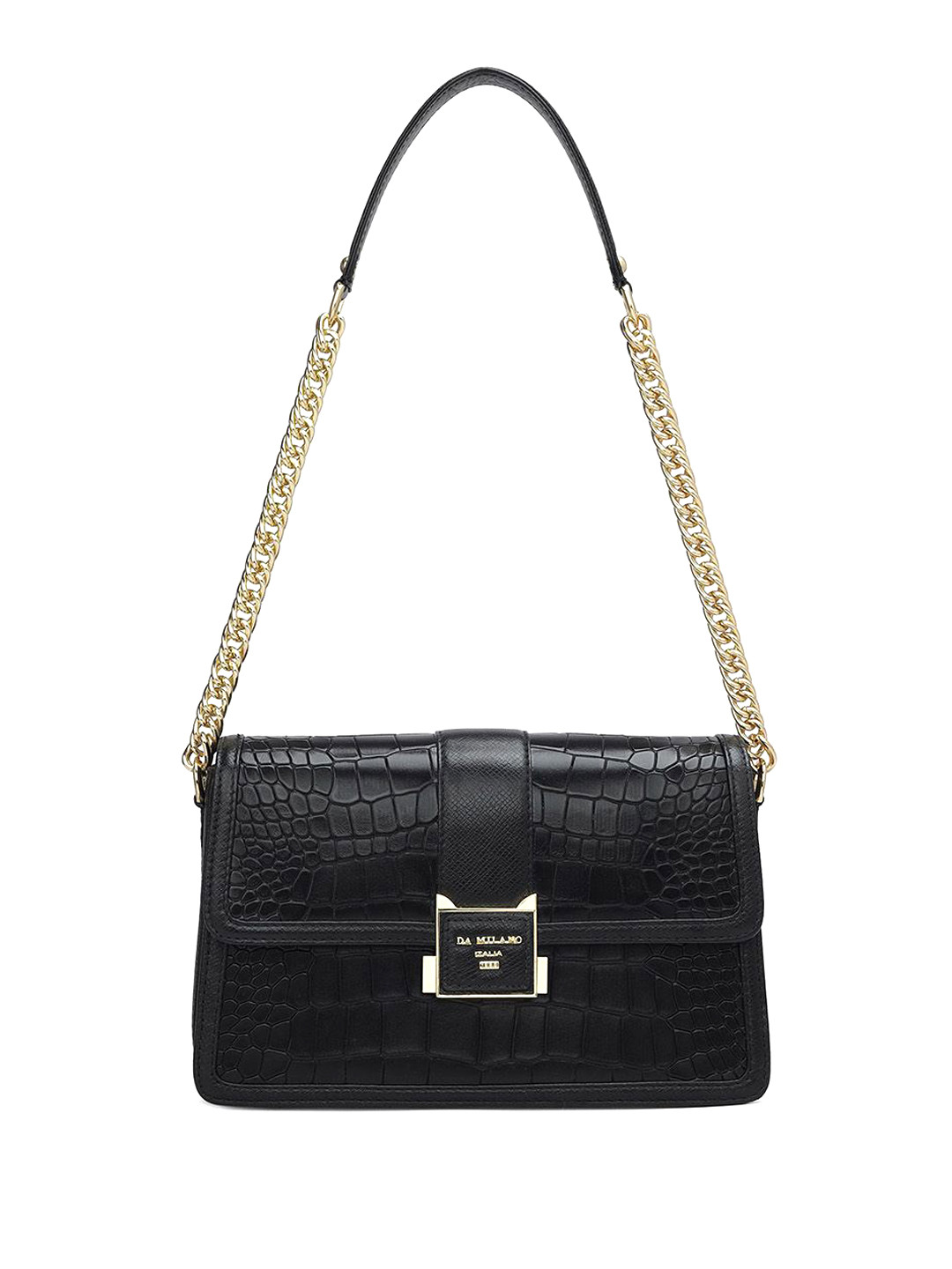 Buy Da Milano Women Textured Structured Leather Shoulder Bag - Handbags ...