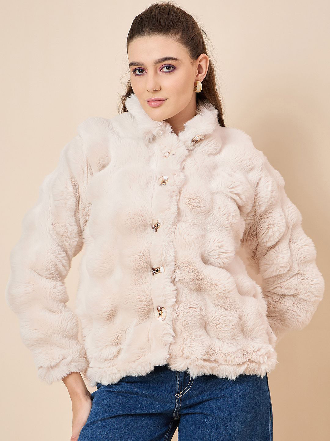 Buy KASMA Women Self Design Woollen Cardigan - Sweaters for Women ...