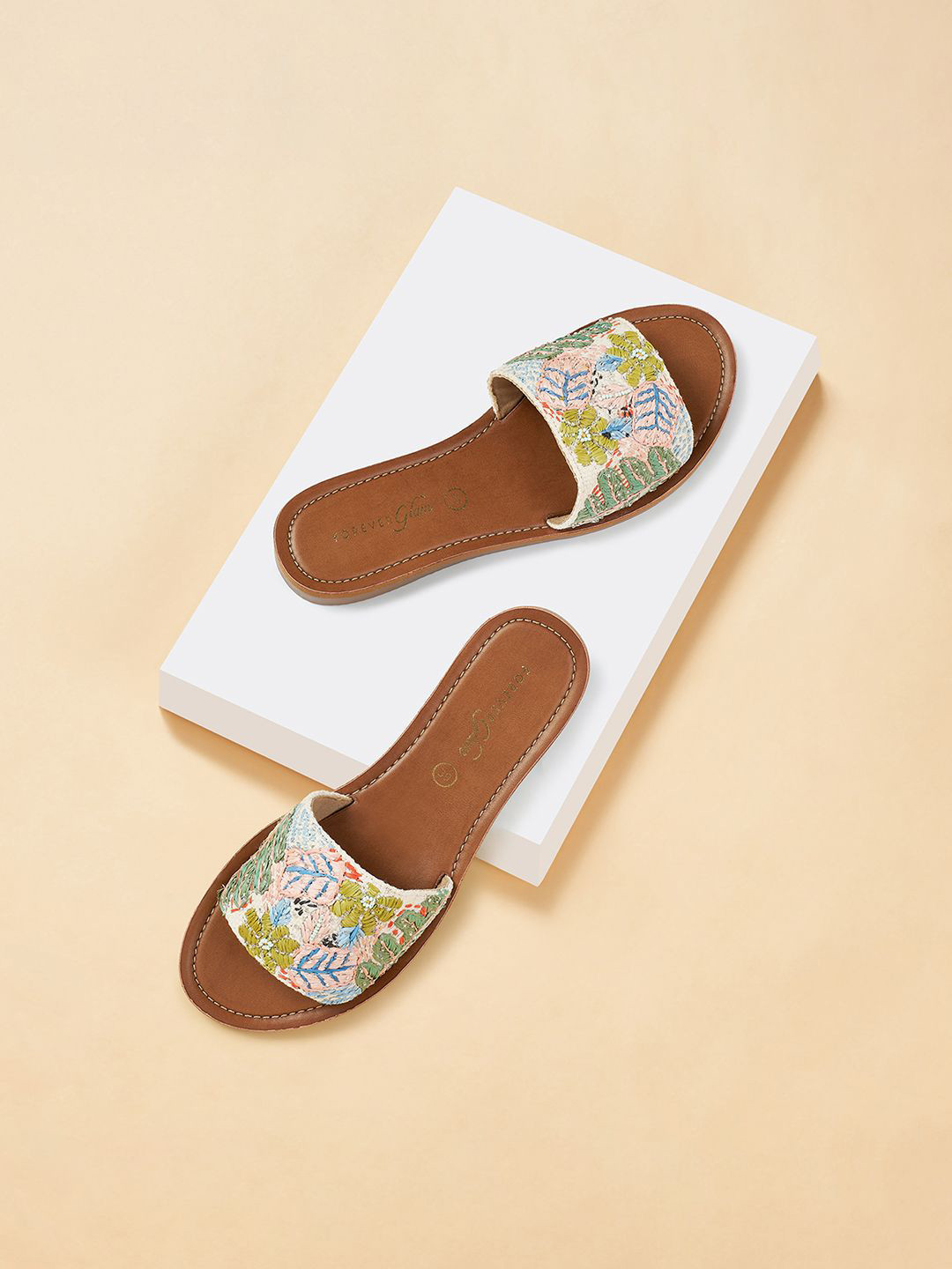 Buy Forever Glam By Pantaloons Women Embroidered Open Toe Flats - Flats ...