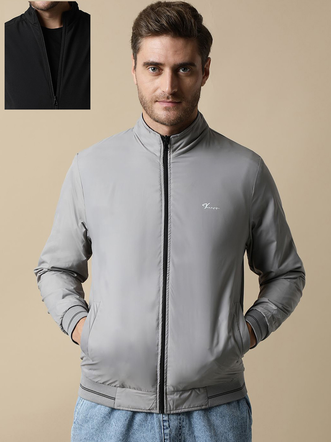 Buy Fort Collins Men Brand Logo Reversible Tailored Jacket With ...