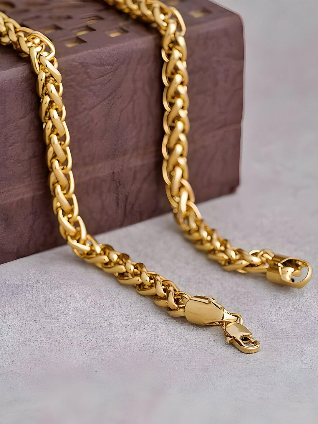 Buy Minprice Unisex Gold Plated Stainless Steel Minimal Chain ...
