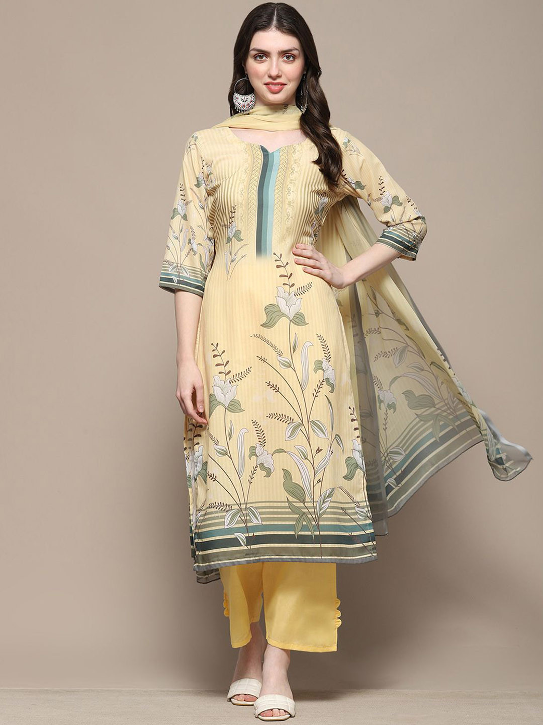 Buy Biba Floral Printed Unstitched Dress Material - Dress Material for ...