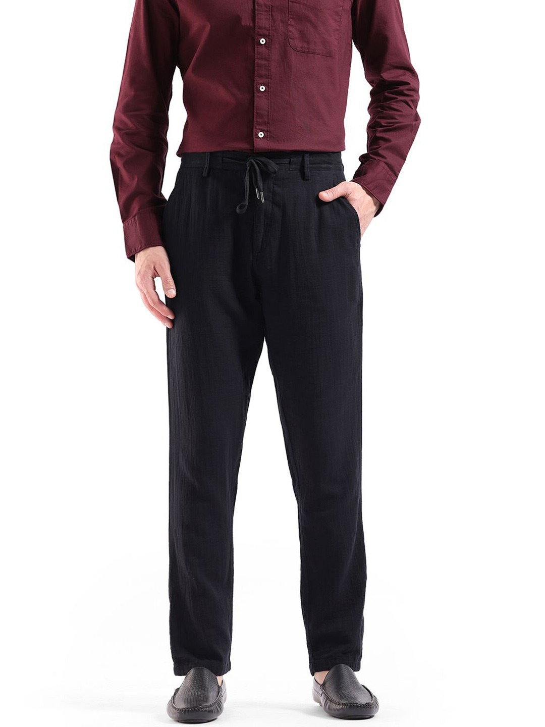 Buy RARE RABBIT Men Mid Rise Regular Fit Trousers - Trousers for Men ...