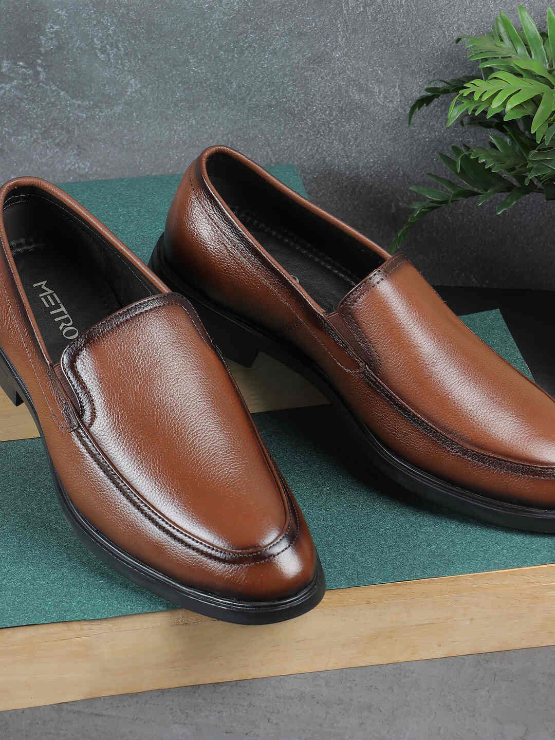 Buy Metro Men Leather Formal Slip Ons - Formal Shoes for Men 31196064 ...
