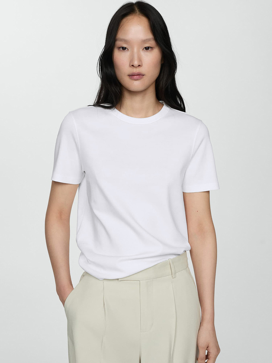 Buy MANGO Pure Cotton T Shirt - Tshirts for Women 30108558 | Myntra