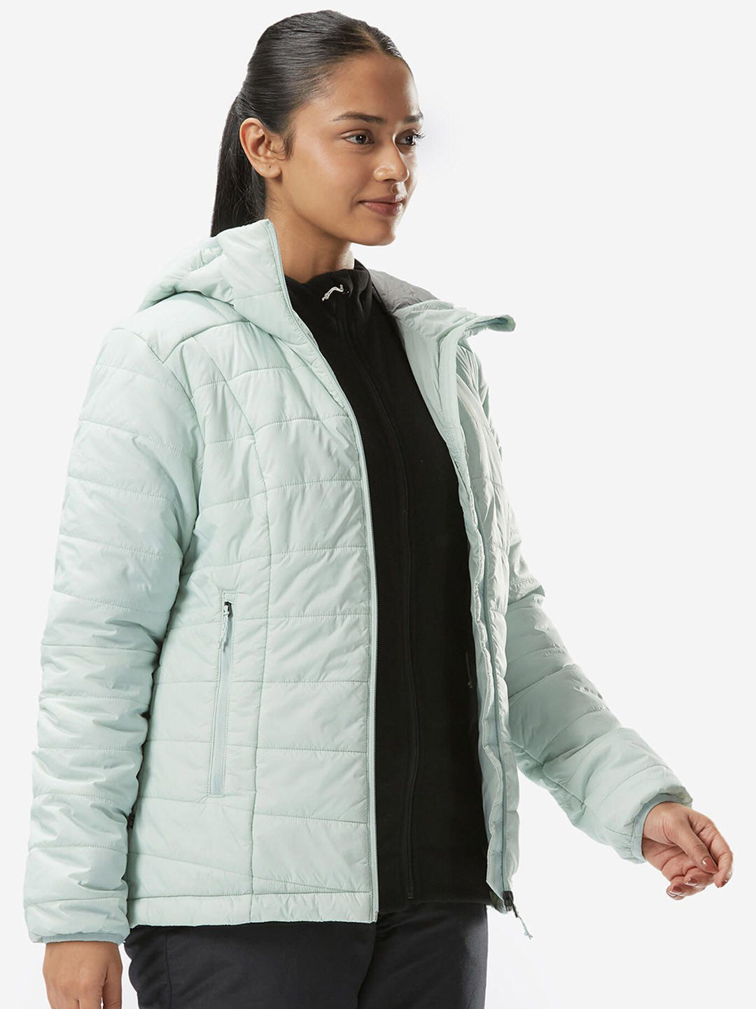 Buy FORCLAZ By Decathlon Women Hooded Solid Sports Padded Jacket ...