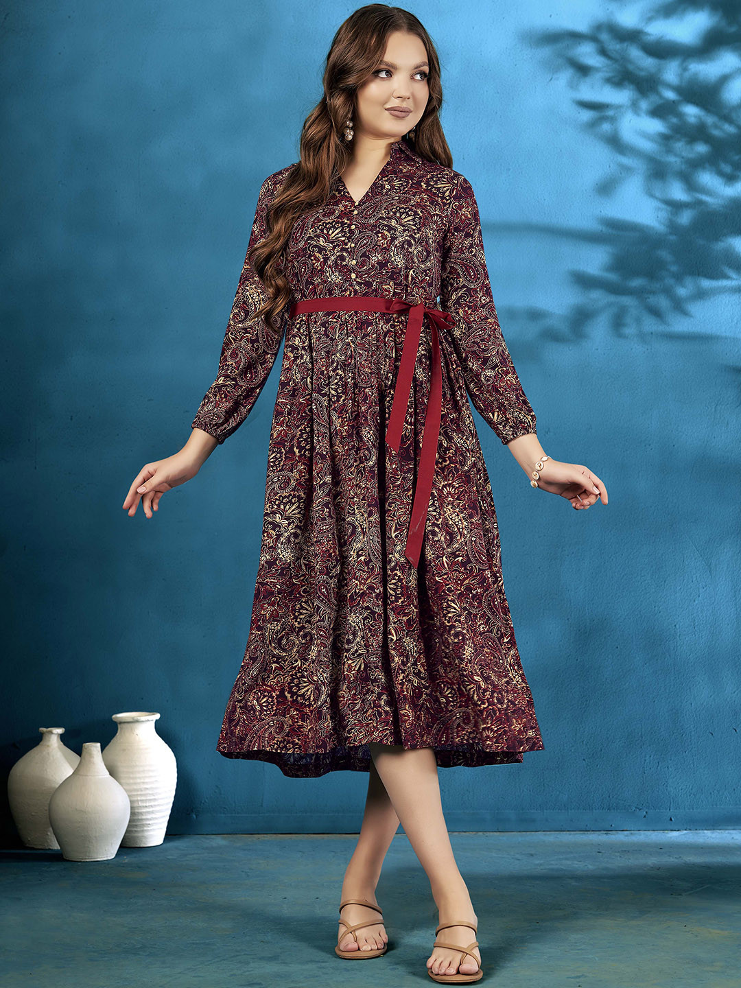 Buy Anouk Women Printed Knee Lenght Ethnic Dresses - Ethnic Dresses for ...