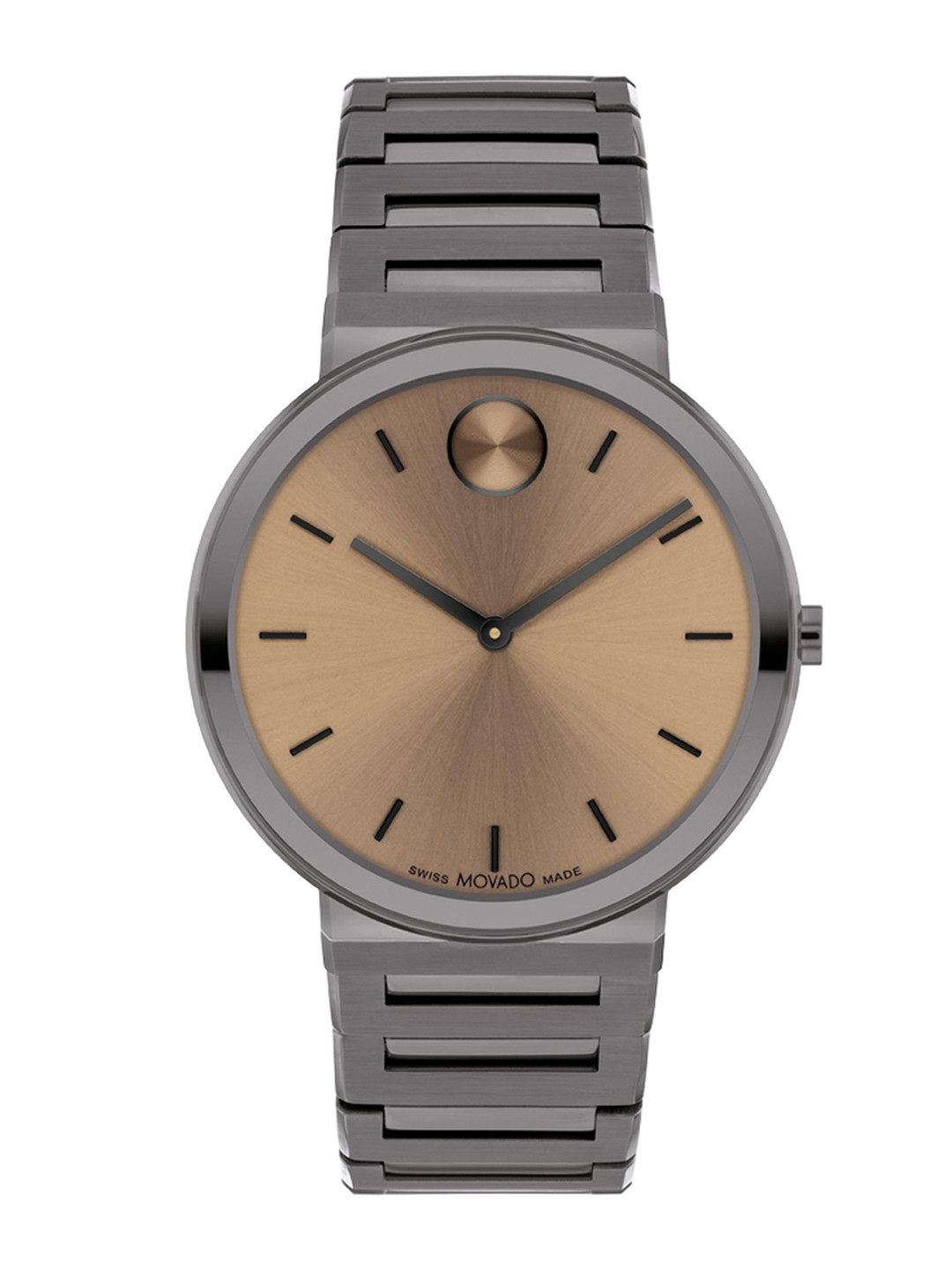 Buy Movado Bold Horizon Swiss Qtz Men Clay Round Dial Watch 3601202 ...
