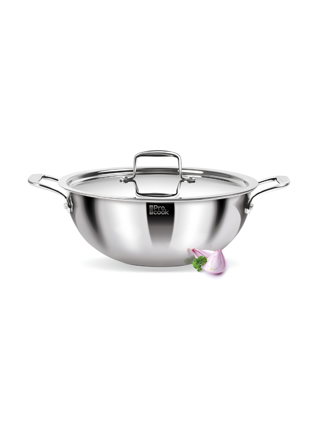 Buy Milton ProCook TriPly Deep SilverToned Stainless Steel Kadai Lid ...