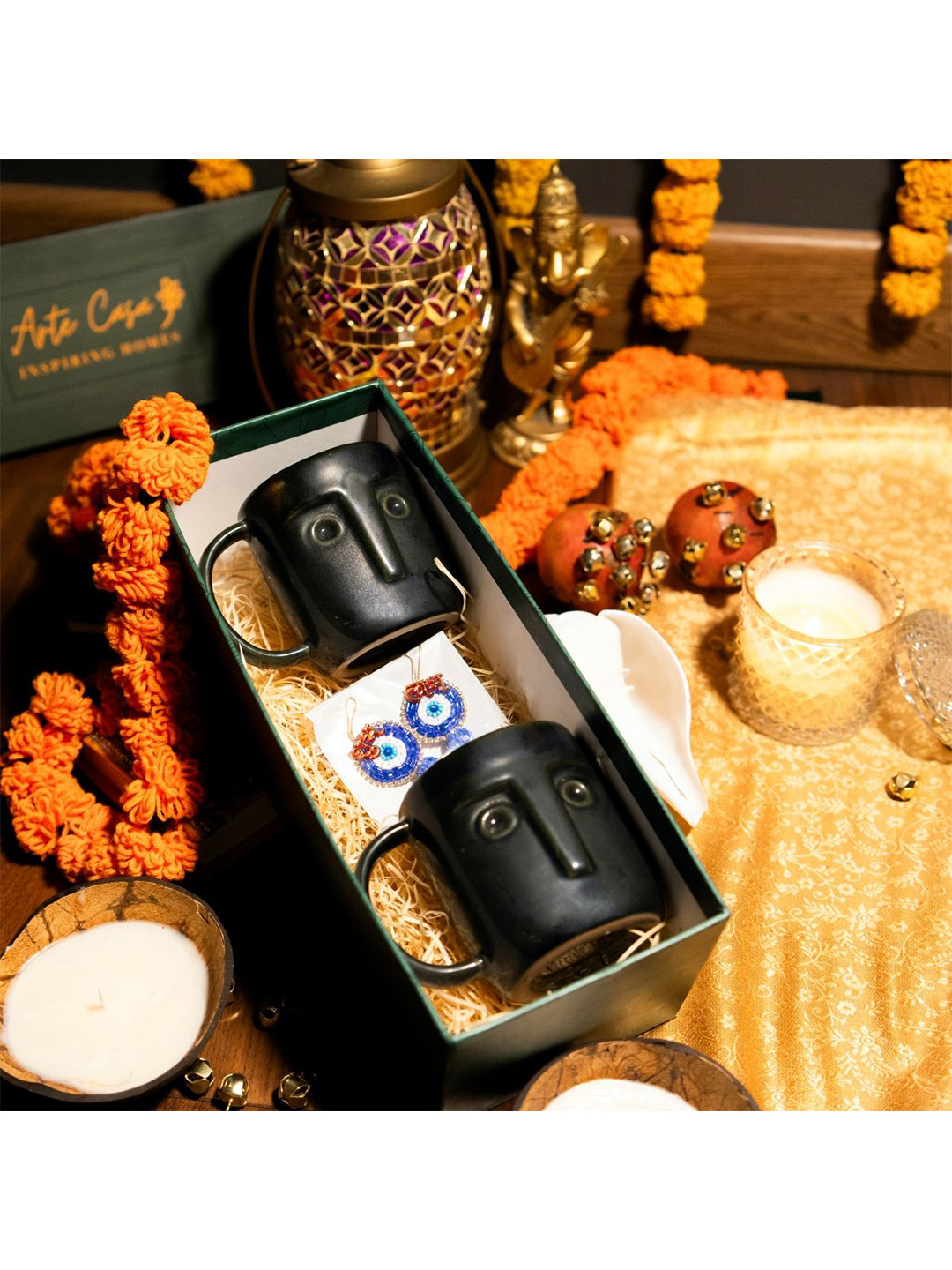 Buy ArteCasa Black 2 Pieces Face Mug Home Gift Sets - Home Gift Sets ...