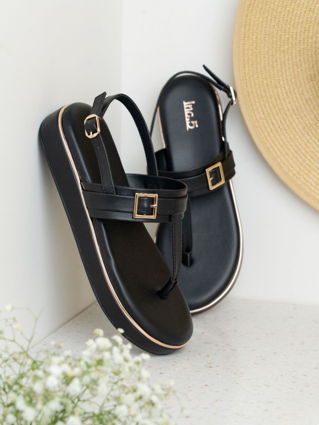 Buy Inc 5 Women Flatform Sandals With Buckles - Heels for Women ...