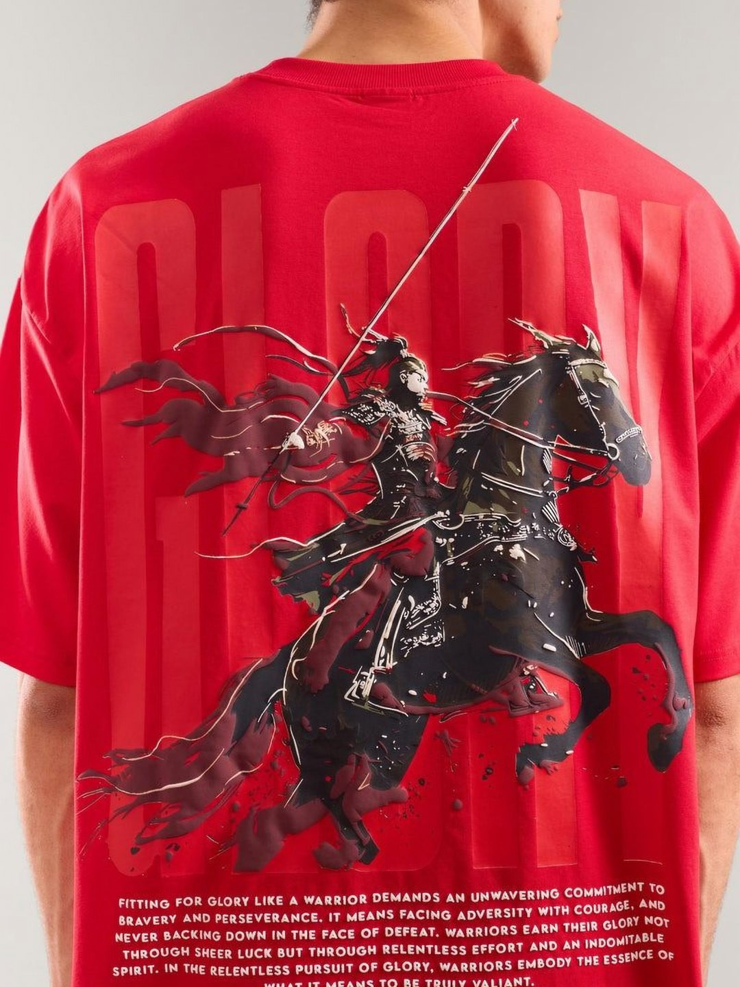 Buy Overlays Men Graphic Printed Round Neck Cotton Oversized T Shirt ...