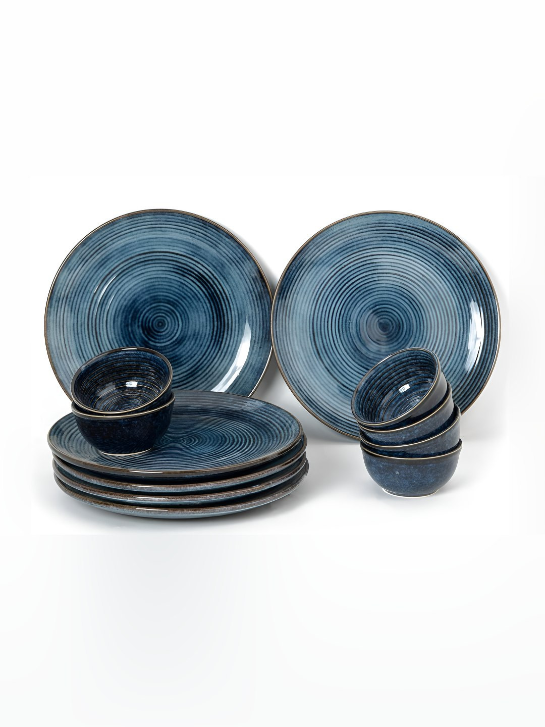 Buy BODHI HOUSE Blue & Black Ceramic Ribbed Textured Dishwasher And ...