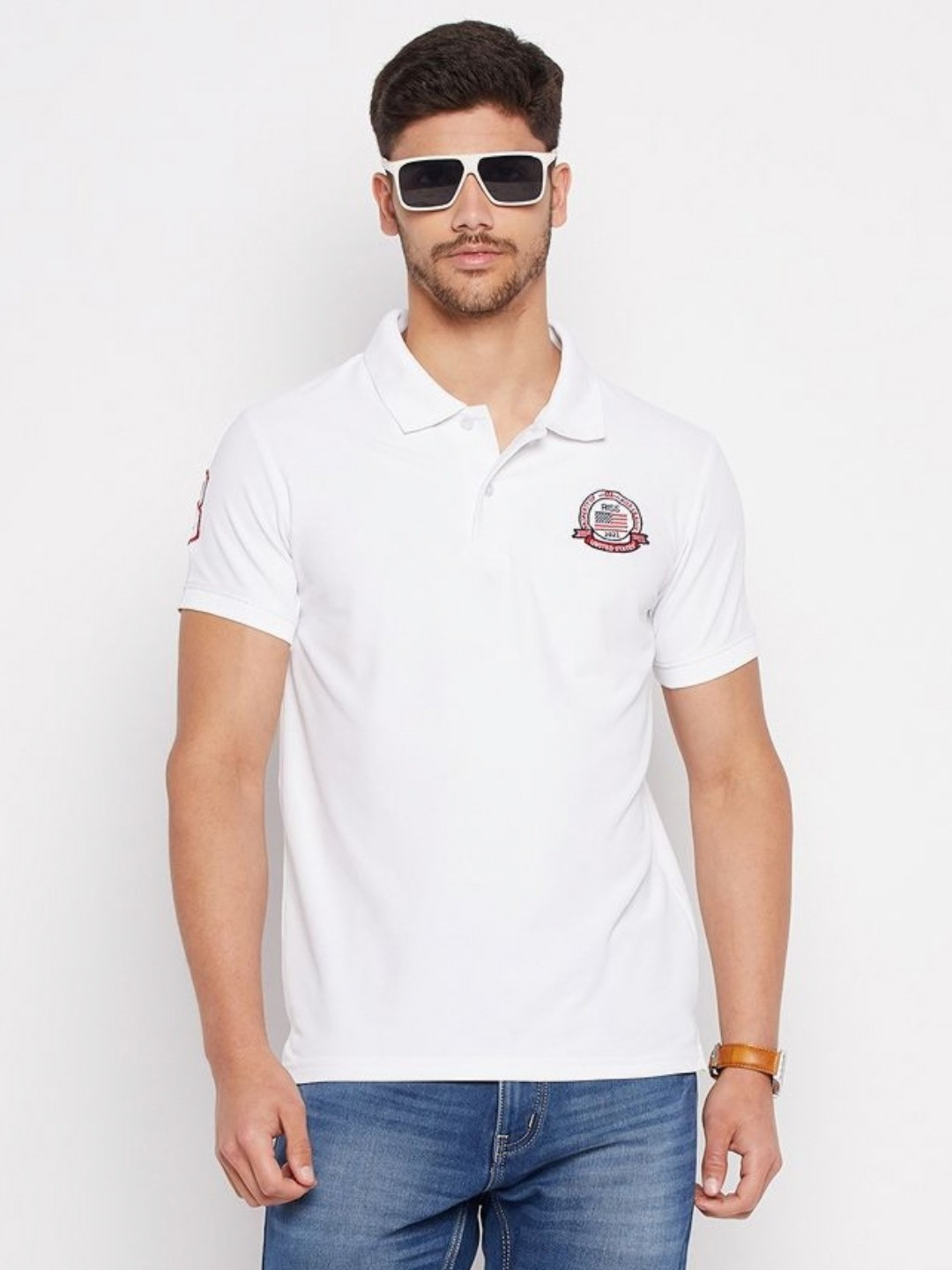Buy RISS Men Solid Polo Collar Cotton T Shirt - Tshirts for Men ...