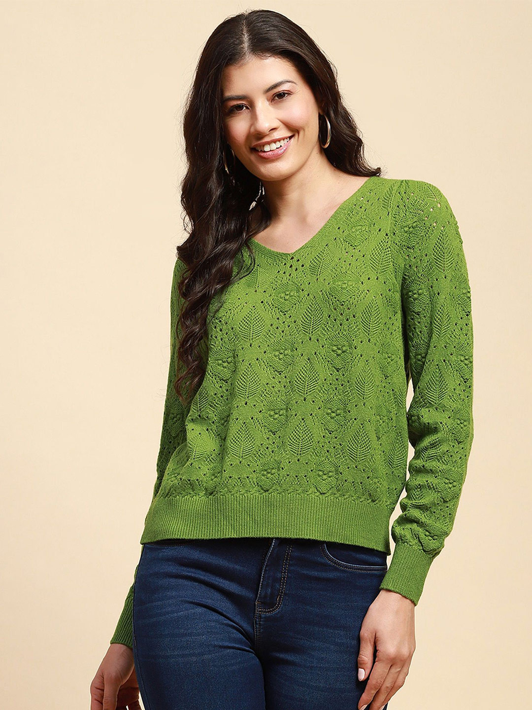 Buy Global Republic Women V Neck Pullover Sweater - Sweaters for Women ...