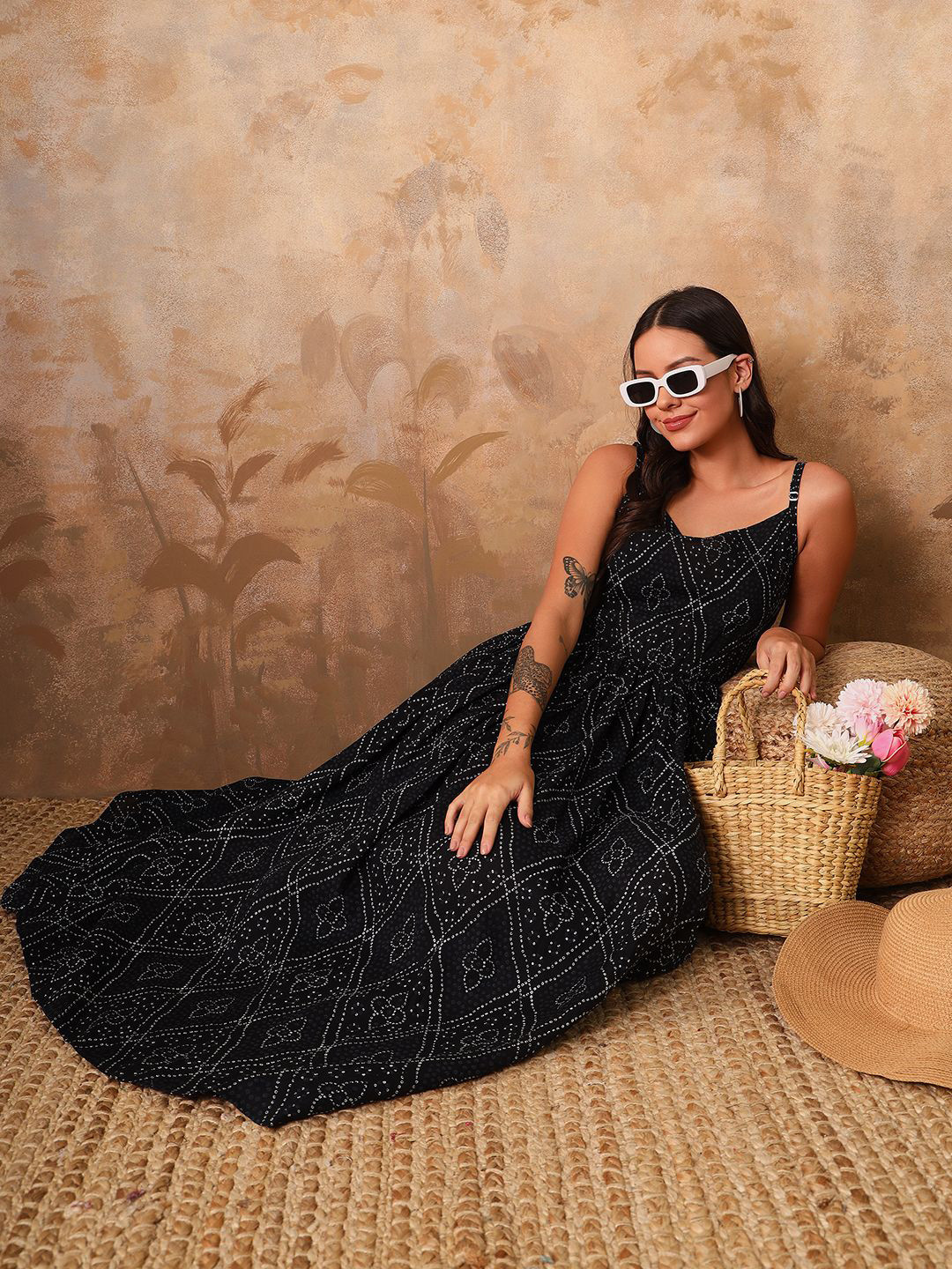 Buy Gujari Floral Print A Line Midi Dress - Dresses for Women 30898779 ...