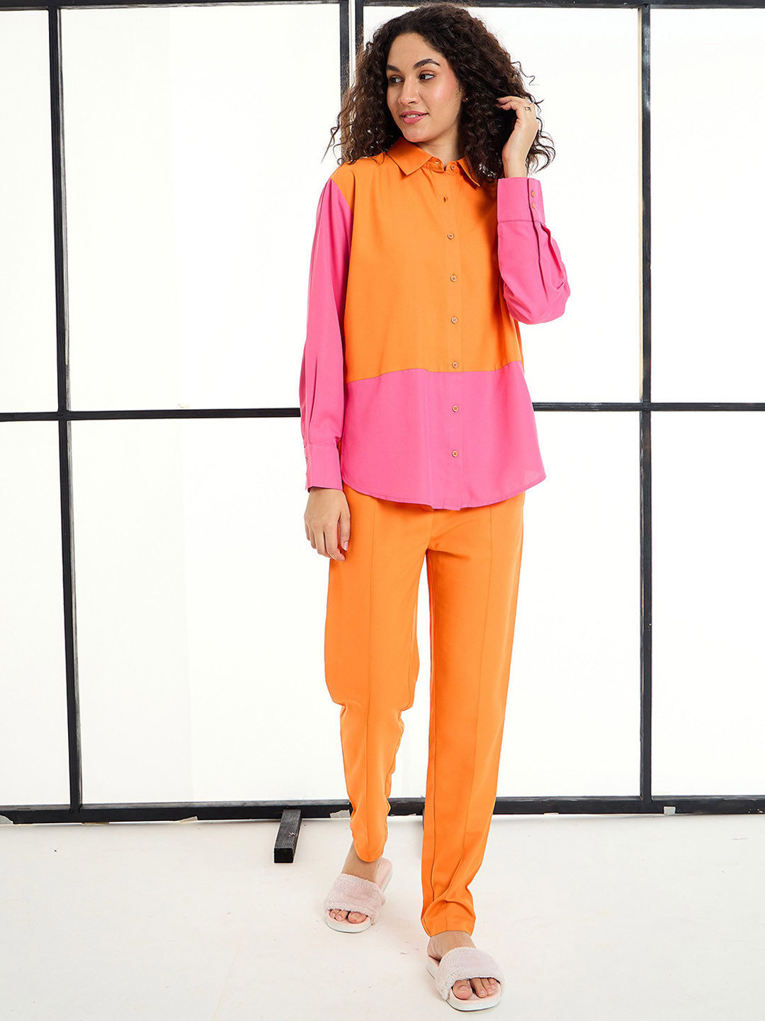 Buy SASSAFRAS Alt Laze Colour Blocked Shirt With Trousers - Co Ords for ...