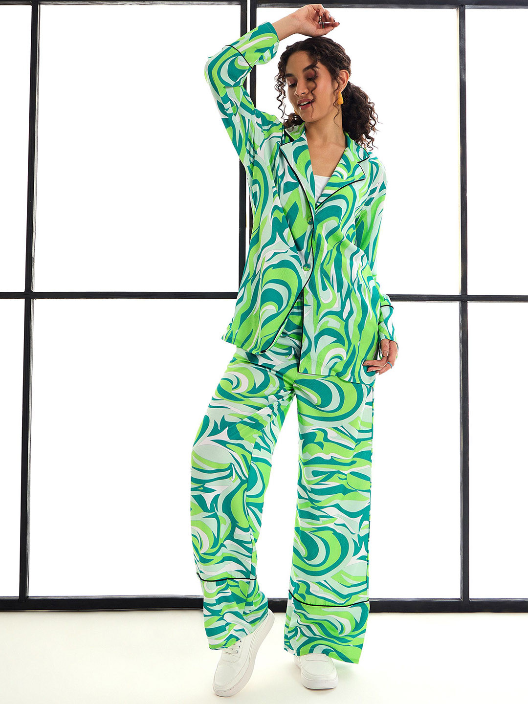 Buy SASSAFRAS Alt Laze Abstract Printed Shirt & Trouser - Co Ords for ...