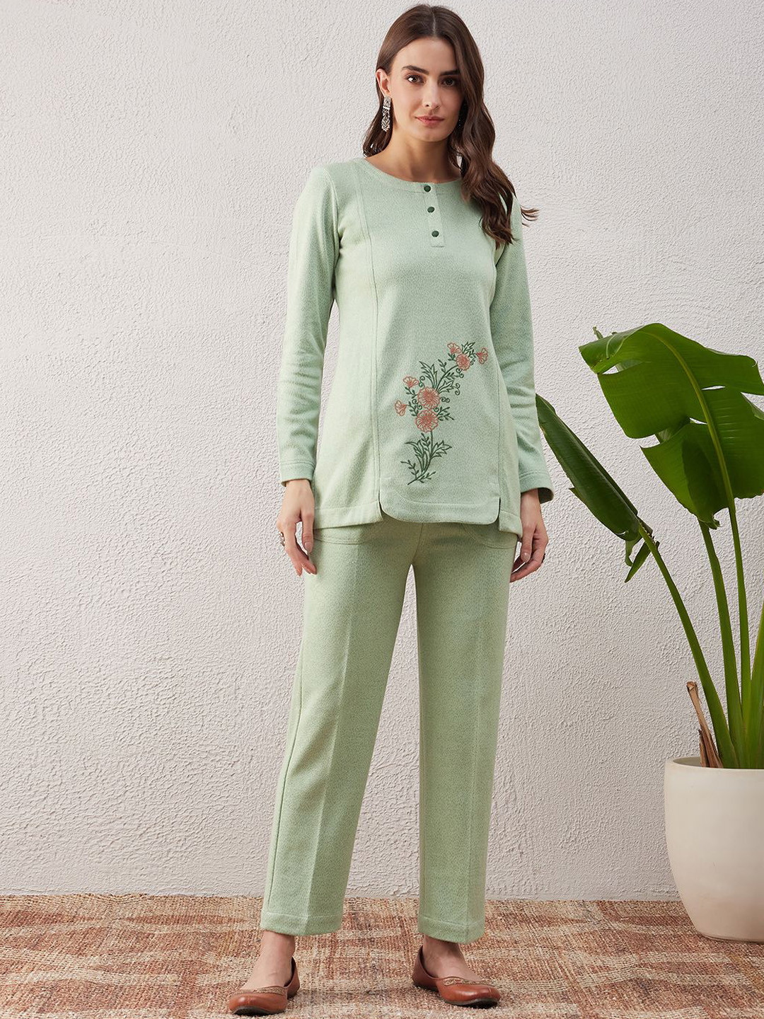 Buy STADO Floral Embroidered Tunic & Trouser - Co Ords for Women ...