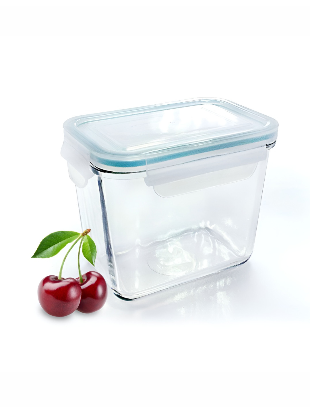 Buy Glasslock Transparent & Blue Glass Microwave Safe Fridge Container ...