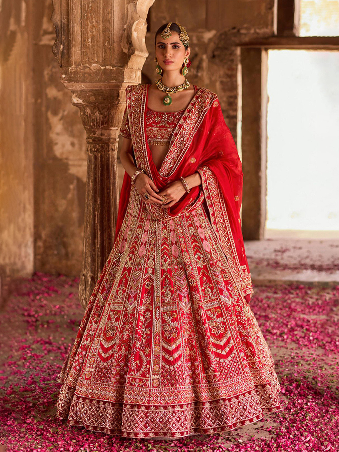 Buy KIASA By Ronak & Shruti Embellished Sequinned Ready To Wear Lehenga ...