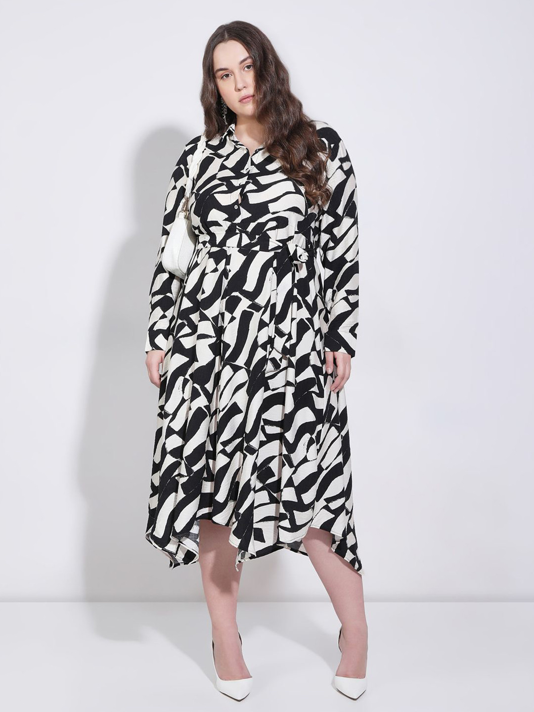 Buy VERO MODA CURVE Printed Fit & Flare Midi Dress - Dresses for Women ...