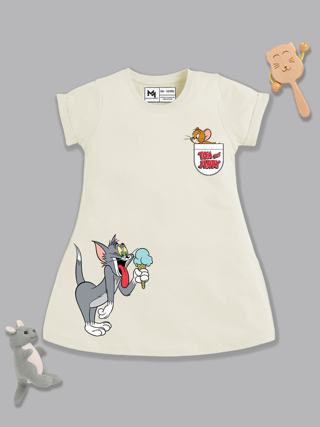 Buy YK X Minute Mirth Girls Tom And Jerry Printed A Line Dress ...