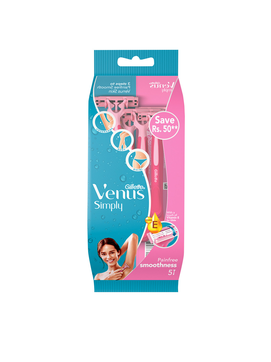 Buy Gillette Venus Women Set Of 5 Simply Venus Hair Removal Razors ...
