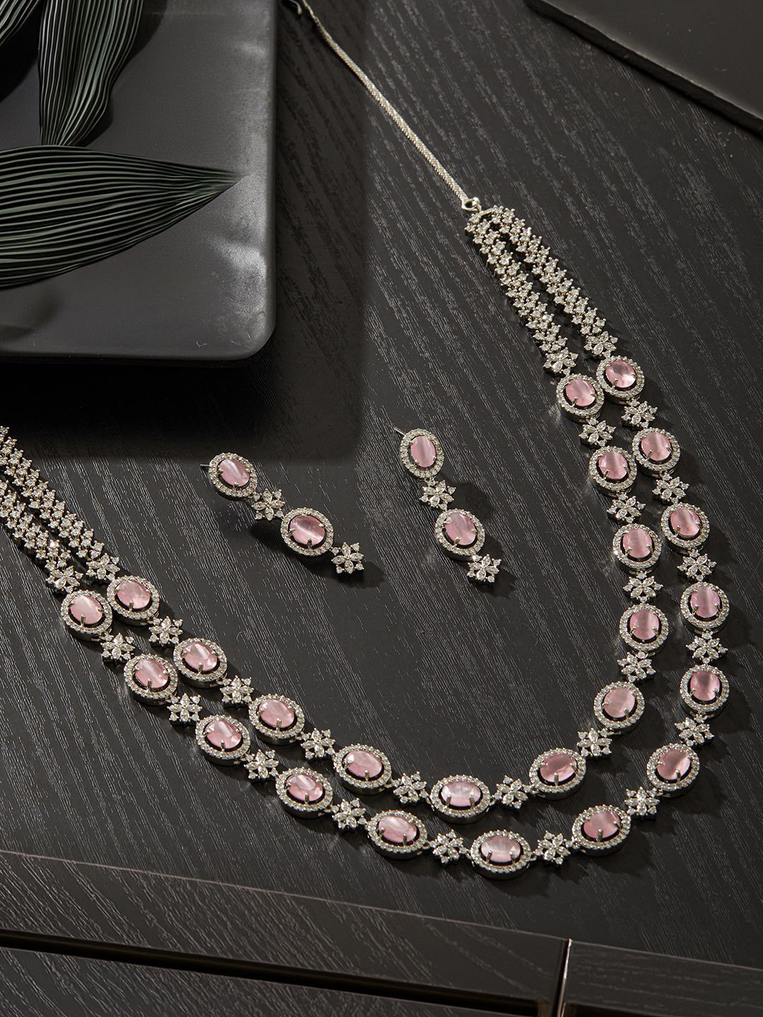 Buy Jazz And Sizzle Rhodium Plated American Diamonds Studded Layered ...