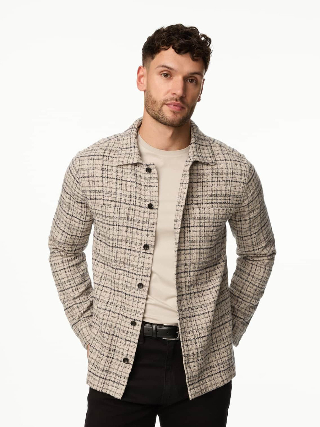 Buy Marks & Spencer Men Spread Collar Tartan Checked Cotton Casual ...