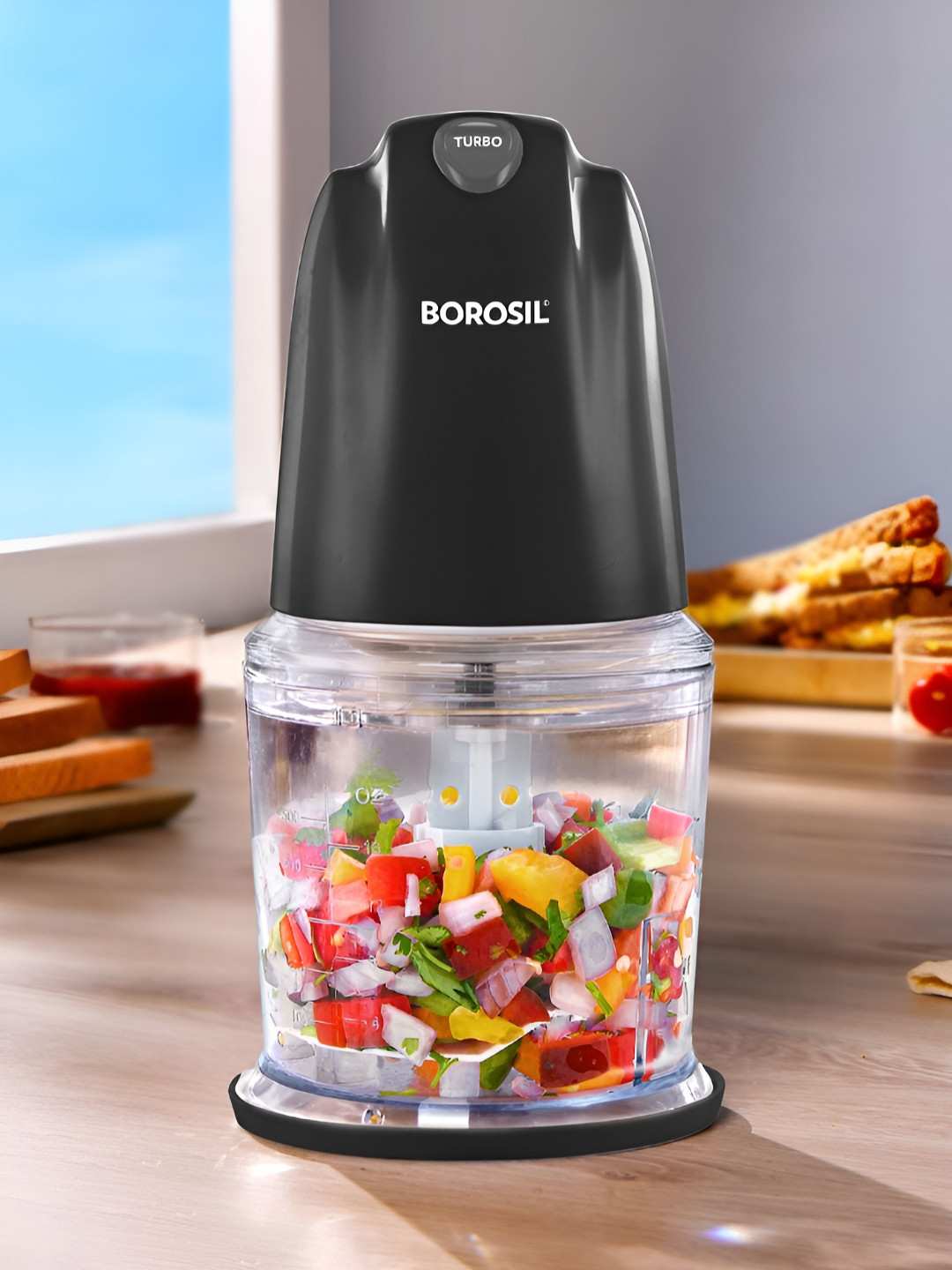 Buy BOROSIL Chef Delite Black & Transparent Electric Chopper With Twin ...
