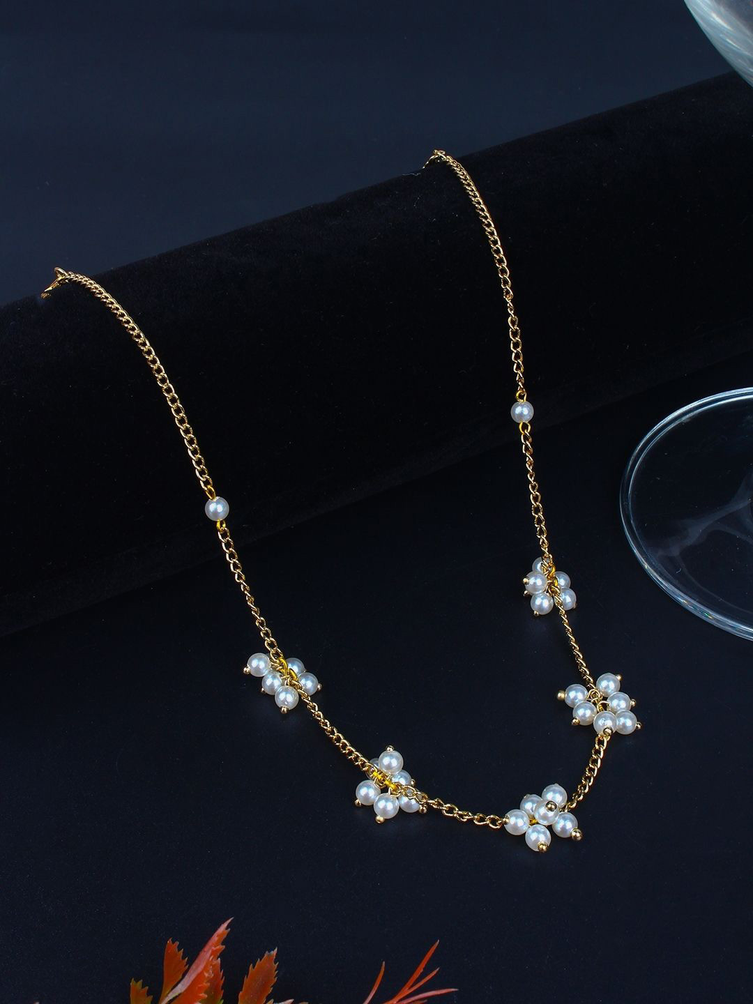 Buy KPOP Brass Gold Plated Beaded Necklace - Necklace And Chains for ...