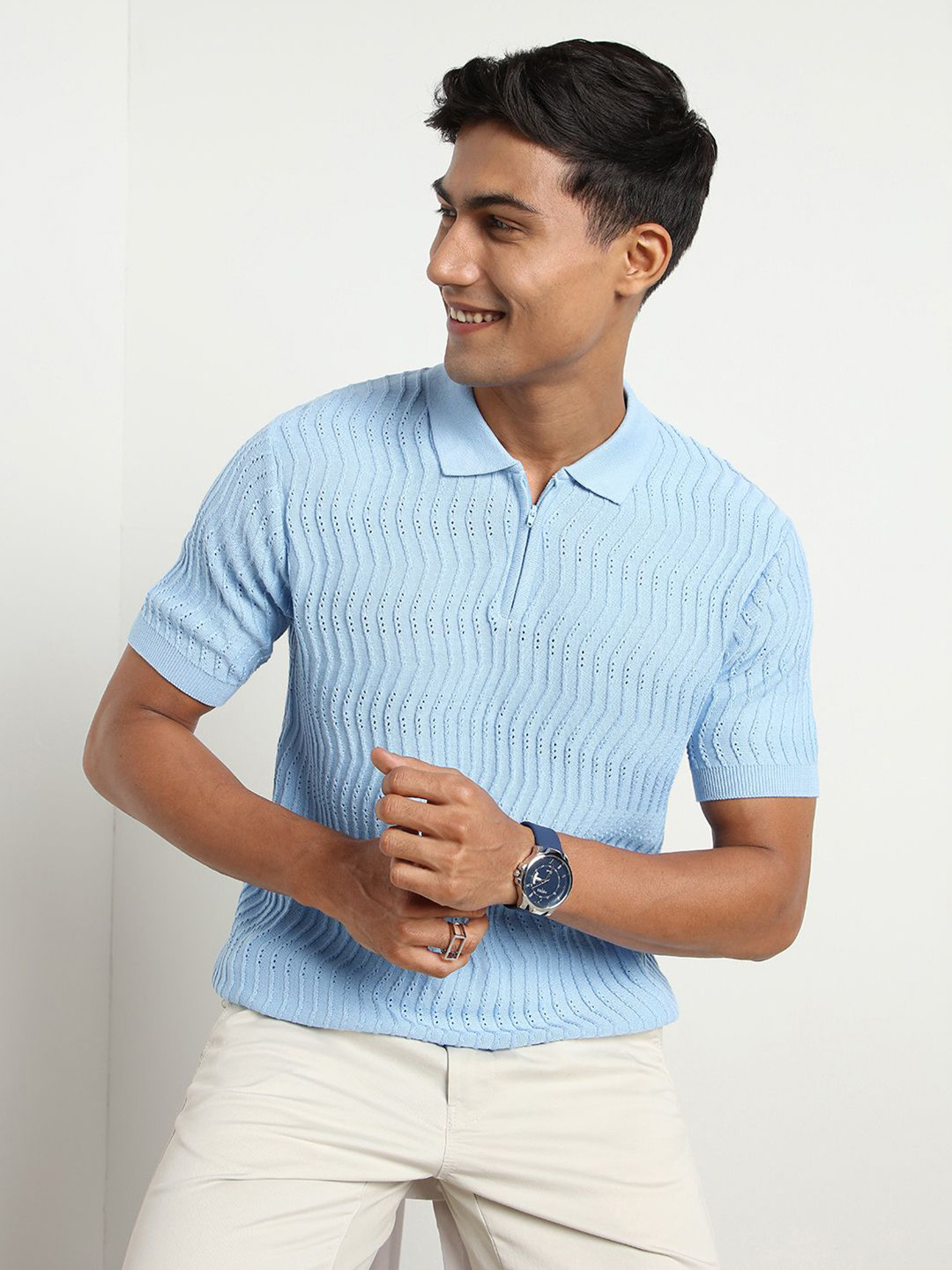Buy NOBERO Men Polo Textured T Shirts - Tshirts for Men 30966410 | Myntra