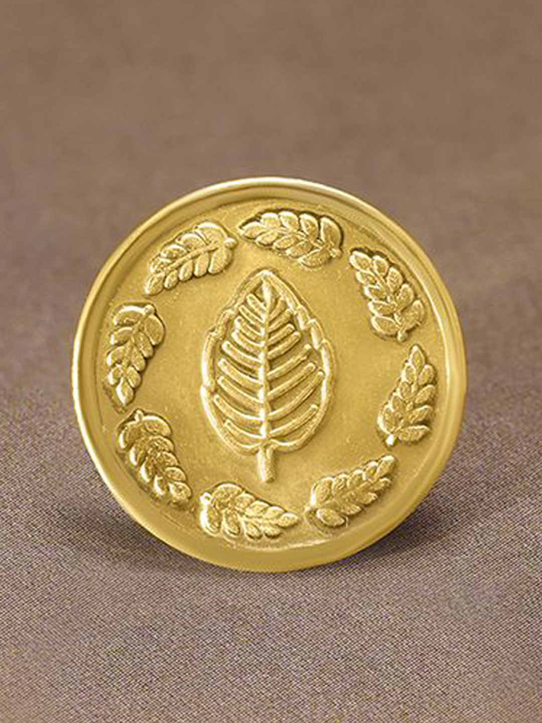Buy Mia By Tanishq 24KT Yellow Gold Tulsi Leaf Gold Coin 1 GM - Gold ...