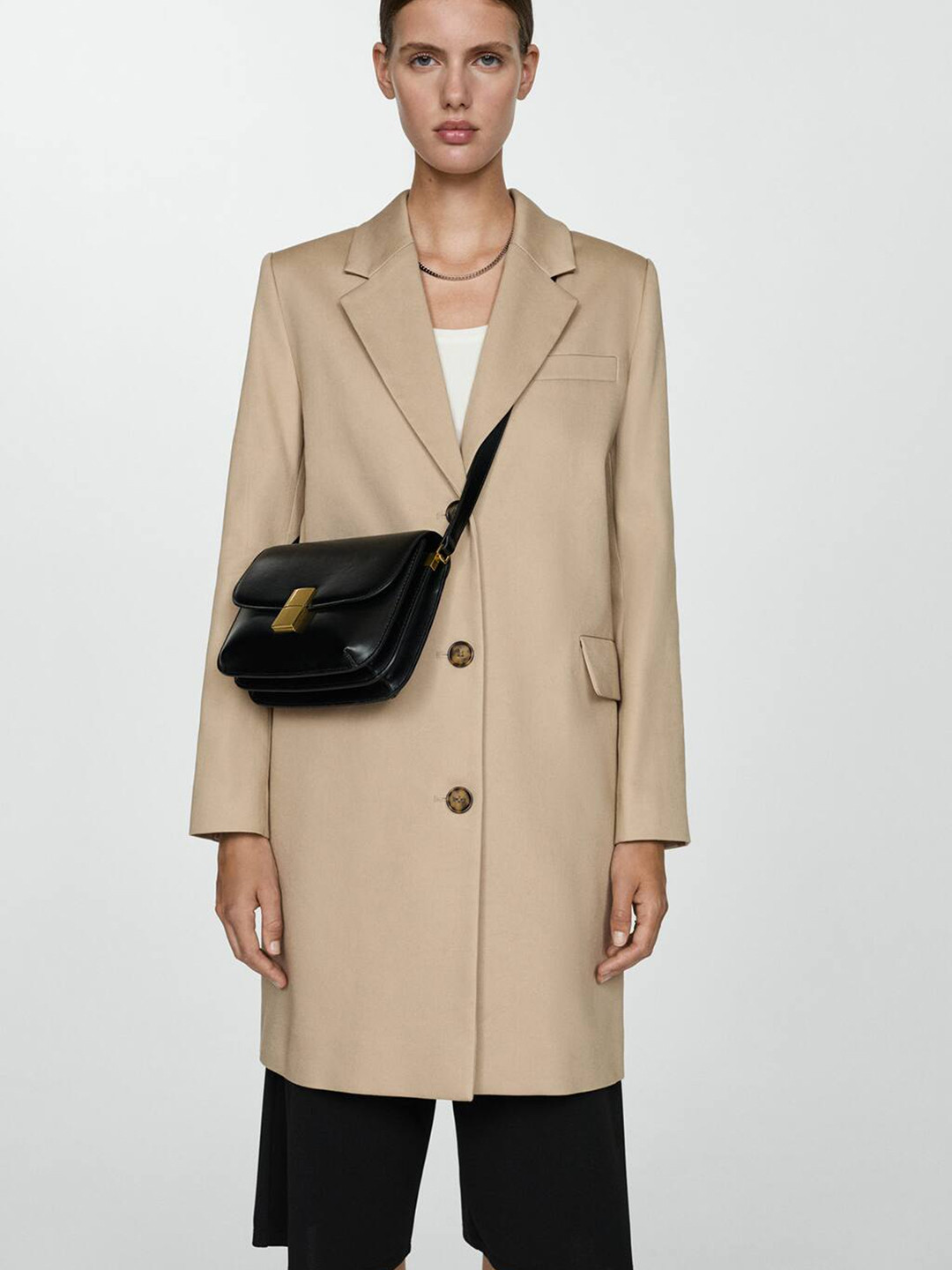 Buy MANGO Single Breasted Longline Overcoat - Coats for Women 30743289 ...