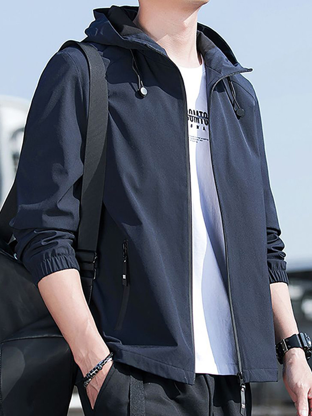 Buy StyleCast X Revolte Men Hooded Insulator Open Front Jacket ...