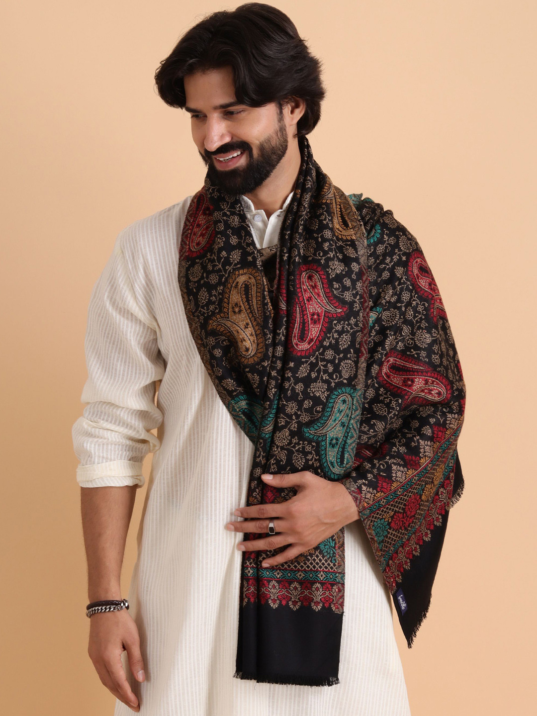 Buy Tweedle Paisley Woven Design Shawl - Shawl for Men 30938476 | Myntra
