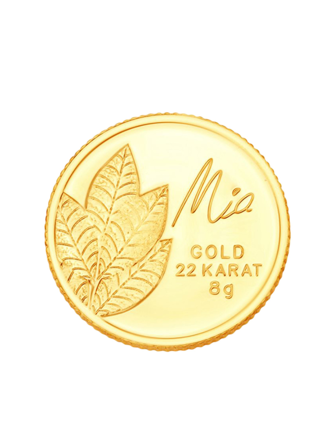 Buy Mia By Tanishq 22KT Gold Mango Leaf Gold Coin 8 GM - Gold Coin for ...