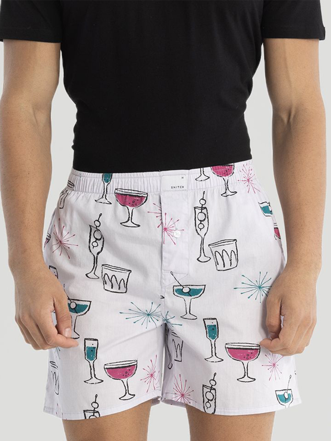 Buy Snitch Printed Cotton Boxer 4MSBX9260 02 S - Boxers for Men ...